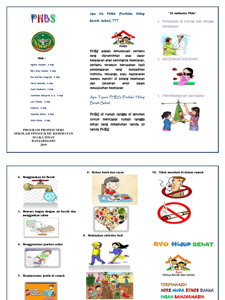 Leaflet 10 INDIKATOR PHBS | PDF | Kesehatan Holistik