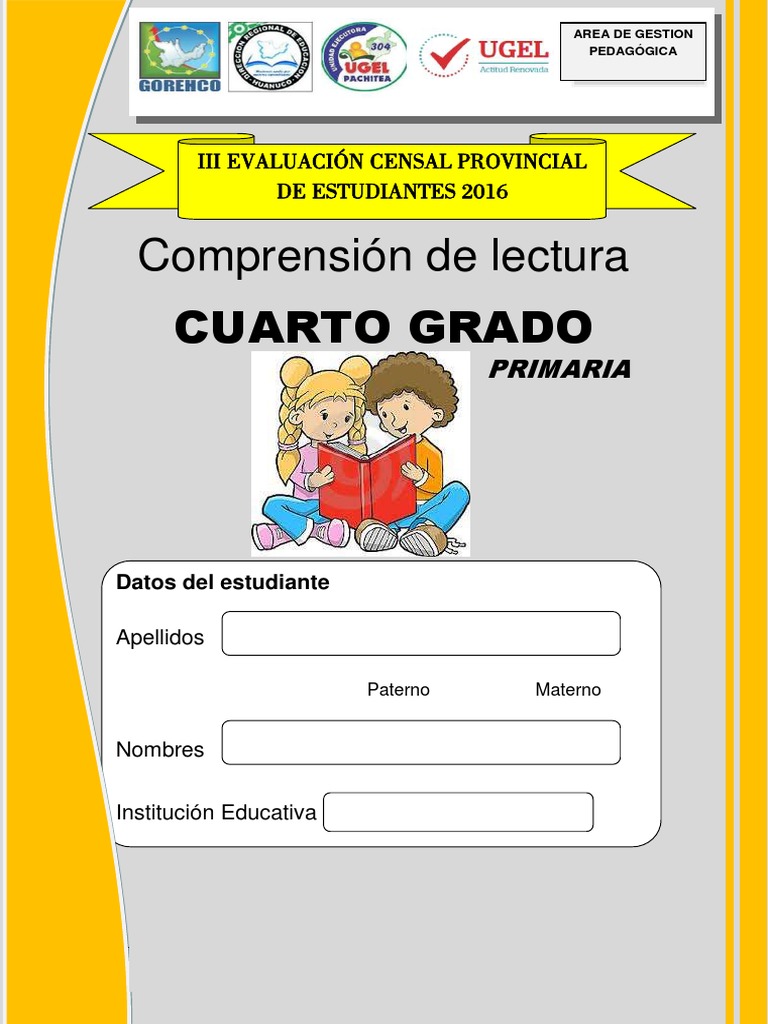 Comprensión Lectora Cuarto Grado Pdf Cocina Alimentos