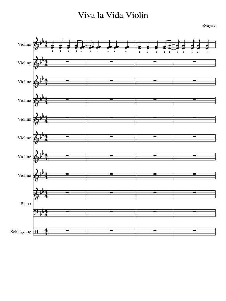 Viva La Vida Violin | PDF | Leisure