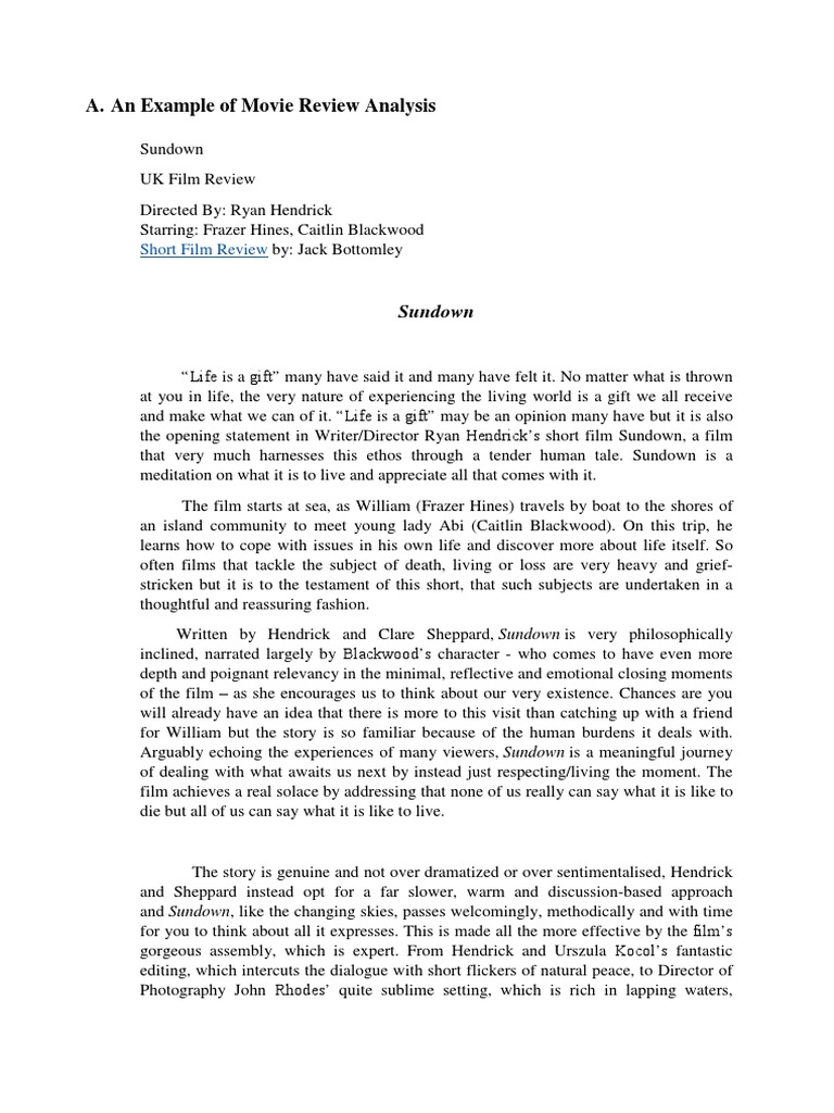 An Example of Movie Review Analysis | PDF