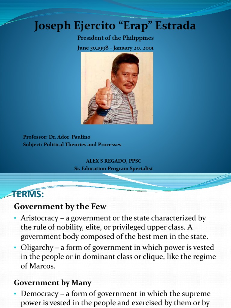 Erap | PDF | President Of The Philippines | World Politics