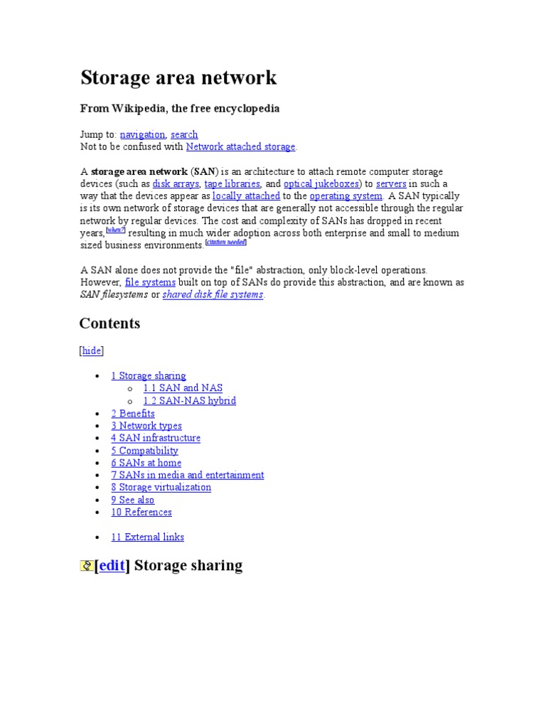 Storage Area Network | PDF | Computer Network | Computer Data Storage