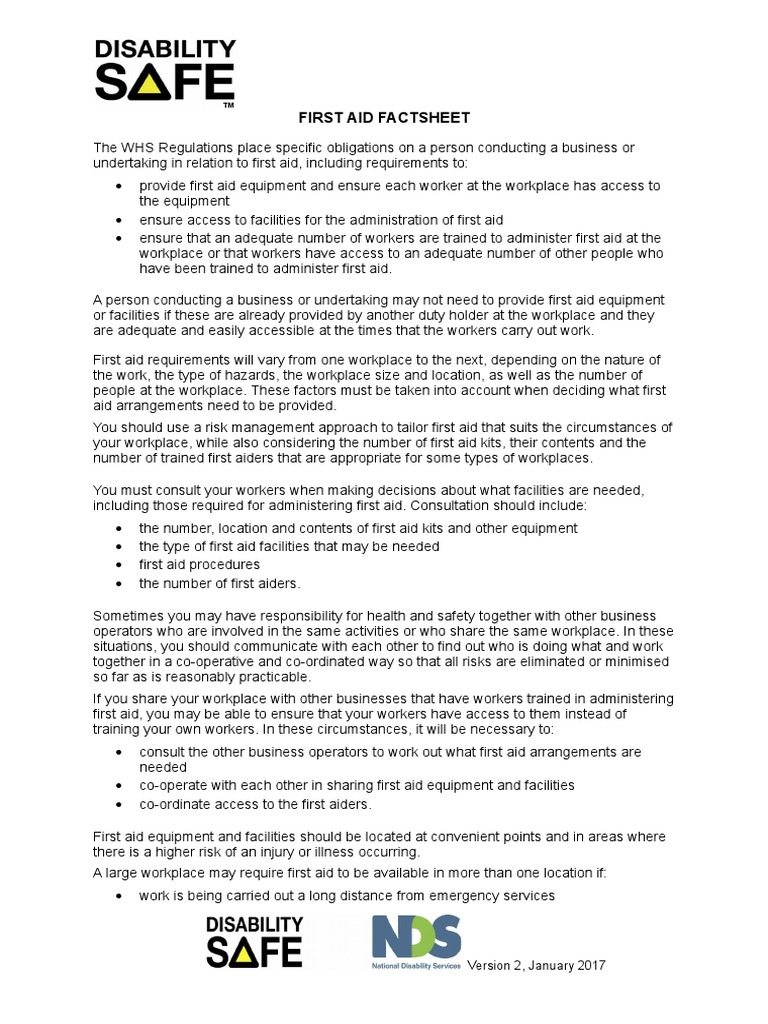 First Aid Factsheet | PDF | First Aid | Emergency Medical Services