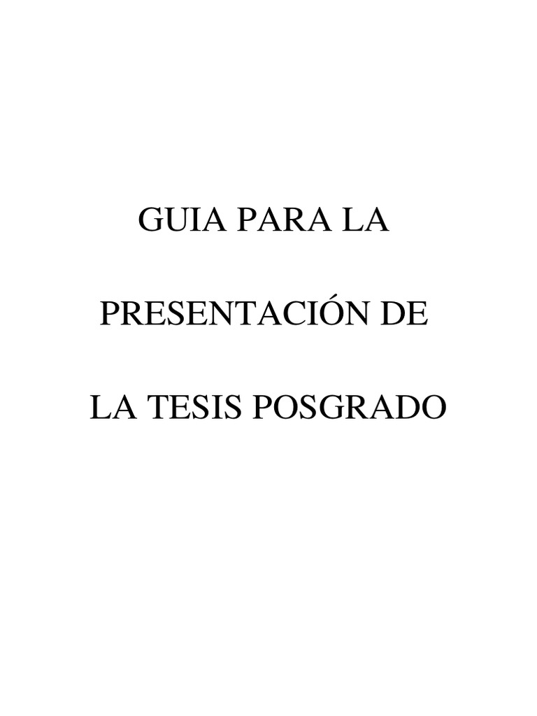 Guía para Presentación de Tesis | PDF | Bibliografía | Hipótesis