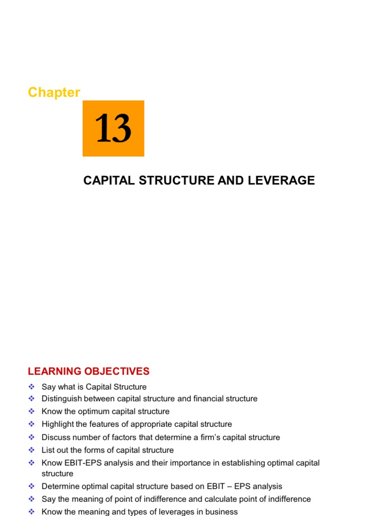 Chapter 13 - Capital Structure | PDF | Capital Structure | Leverage (Finance)