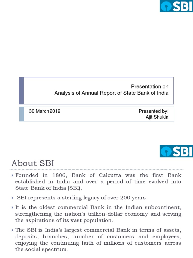 SBI Annual Report Analysis 2019 | PDF | Audit | Corporate Social ...