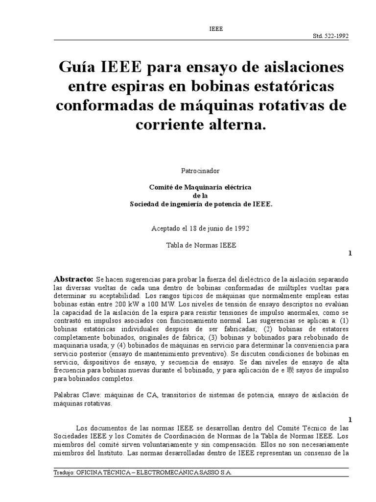 IEEE 522-1992 Castellano | PDF | Inductor | voltaje