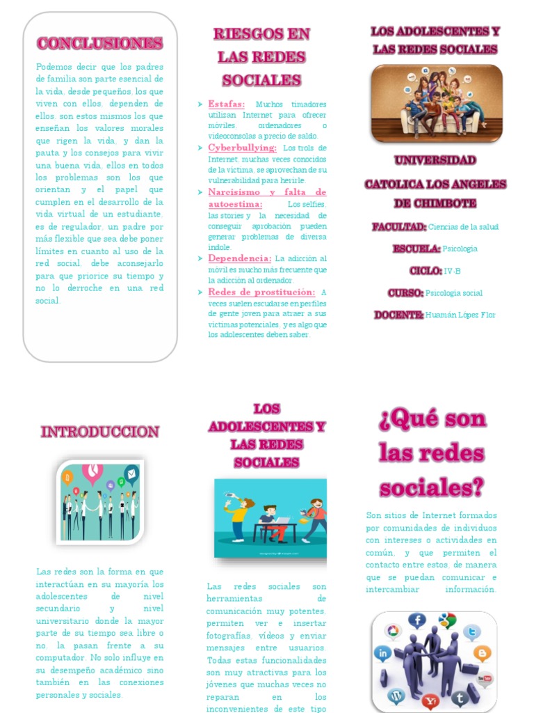 Triptico Redes Sociales | PDF | Servicio de redes sociales | Psicología Social
