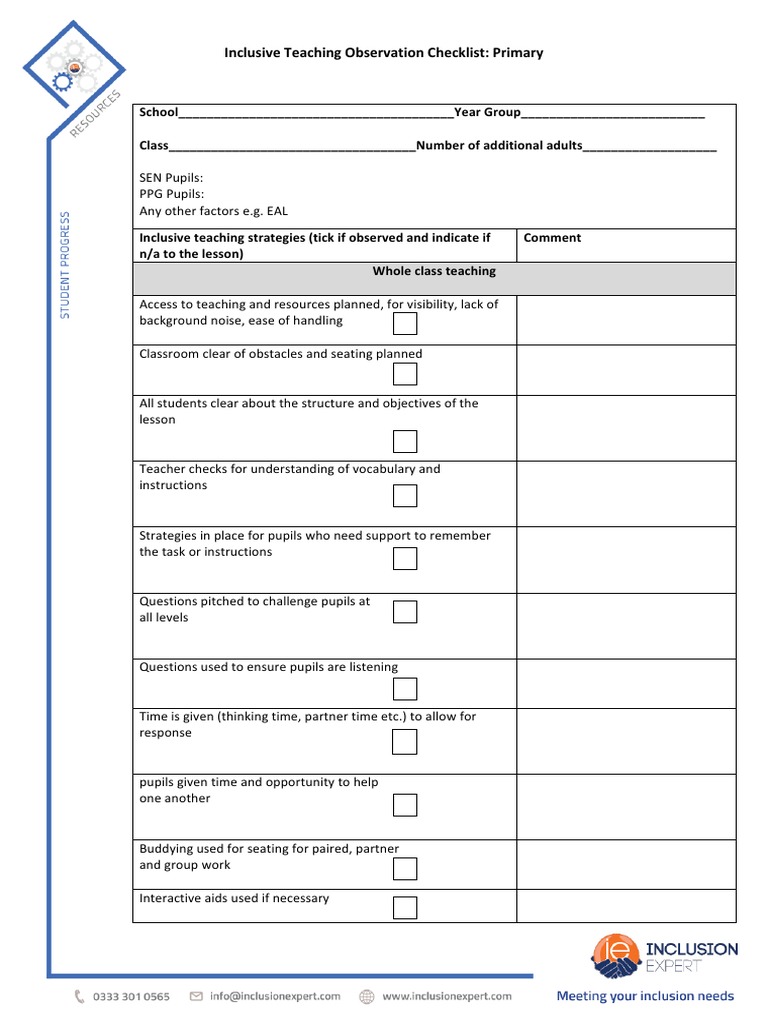 Inclusive Teaching Checklist | PDF | Educational Technology | Teachers