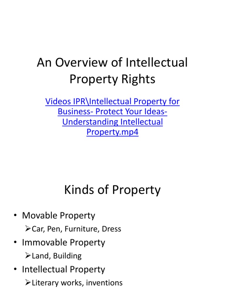 Intellectual Property Rights Overview | PDF | Intellectual Property ...