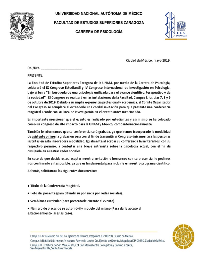 Invitacion Ponentes Magistrales | PDF | Sicología | Science Invitacion Ponentes Magistrales | PDF | Sicología | Science