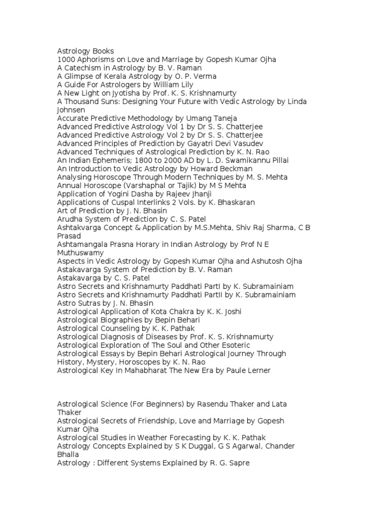 Astrology Books Pdf Pdf Hindu Astrology Horoscope