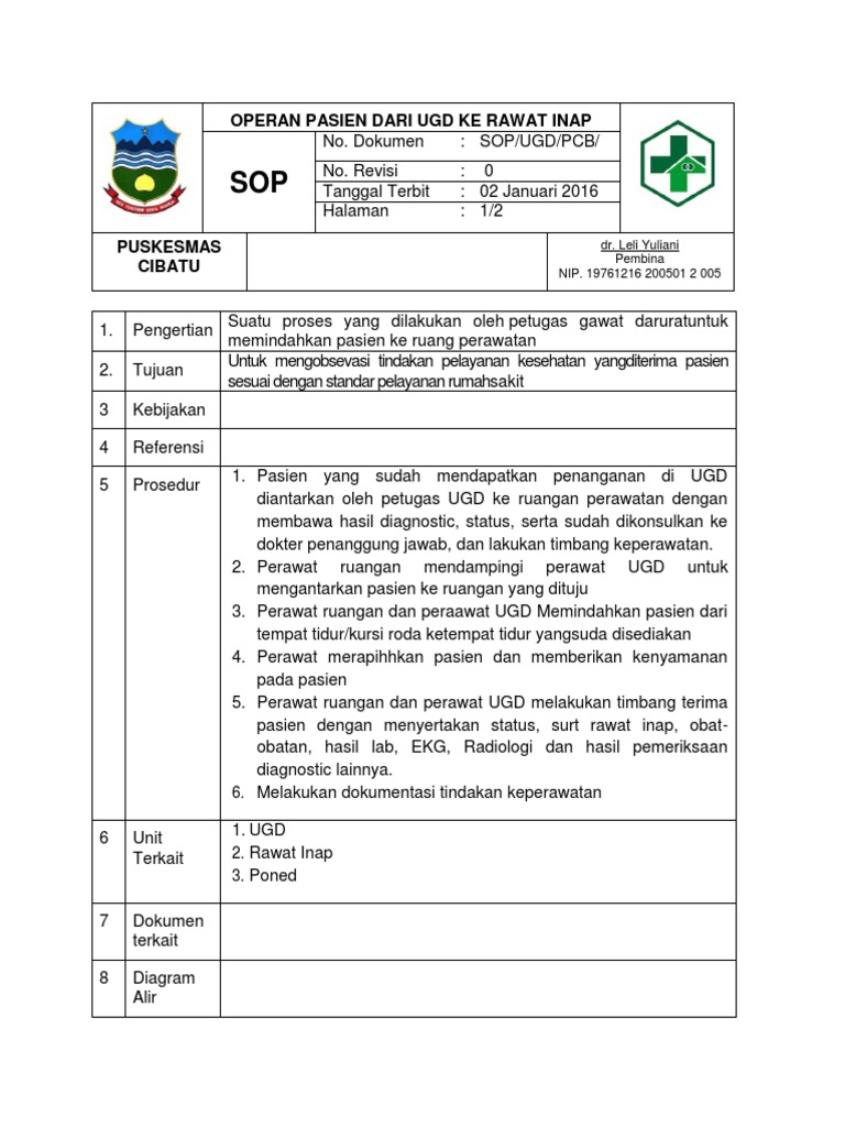 Operan Pasien Dari Ugd Ke Rawat Inap | PDF | Pengembangan Diri | Sains & Matematika