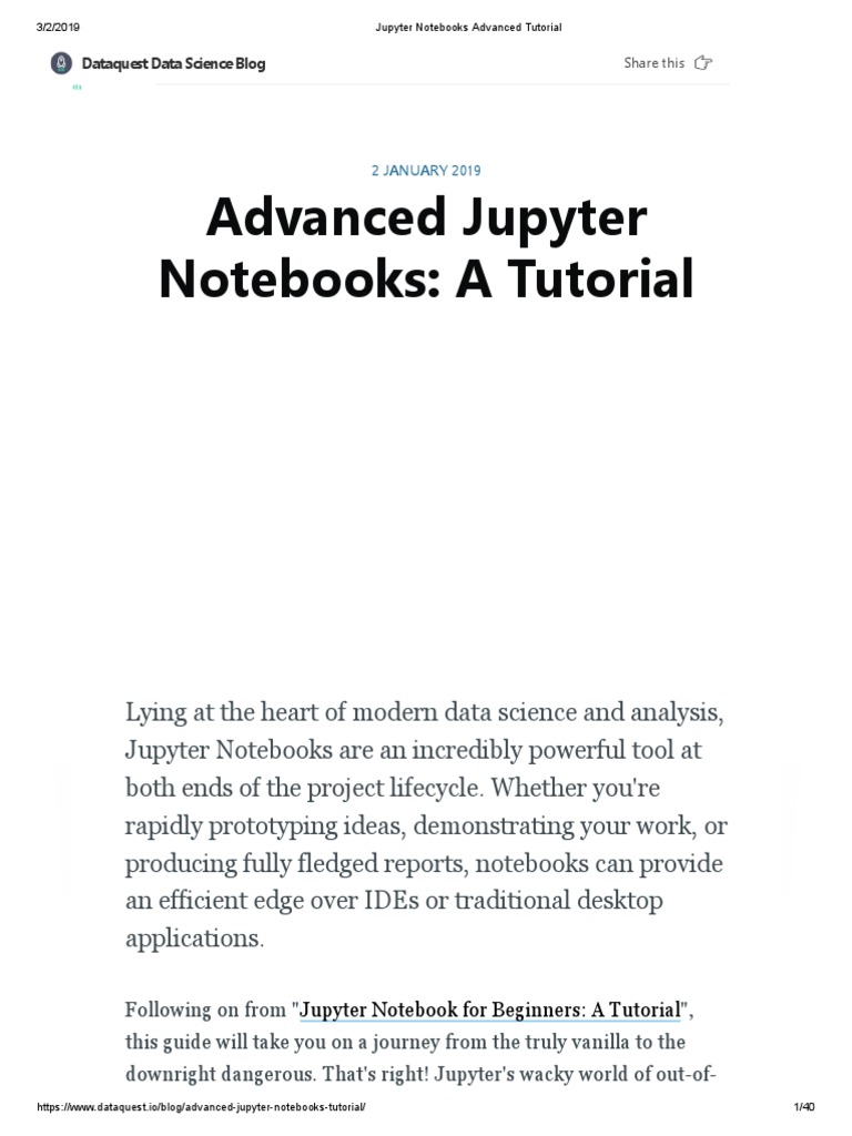 Jupyter Notebooks Advanced Tutorial | PDF | Scripting Language | Parameter (Computer Programming)
