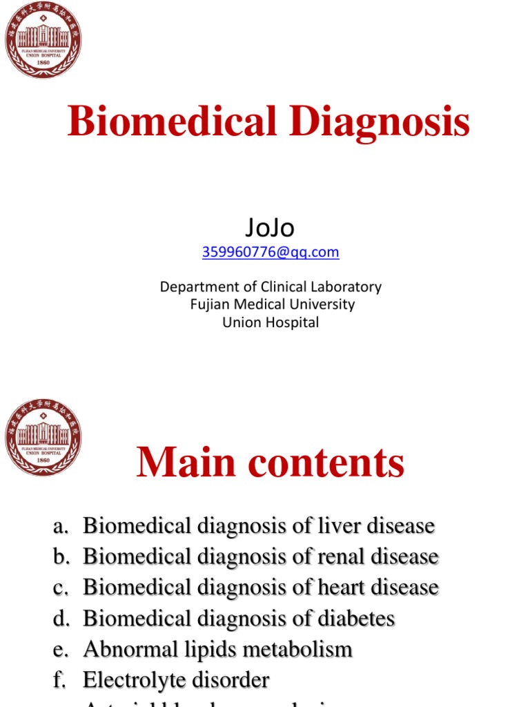Biomedical Diagnosis: Department of Clinical Laboratory Fujian Medical ...