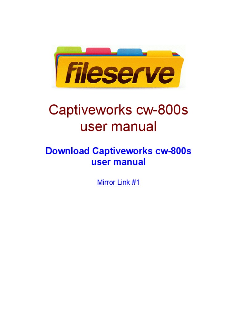Captiveworks CW 800s User Manual | PDF | Microsoft Windows | Operating ...