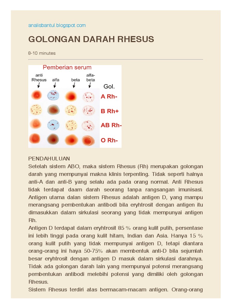 GOLONGAN DARAH RHESUS - Reader View PDF | PDF