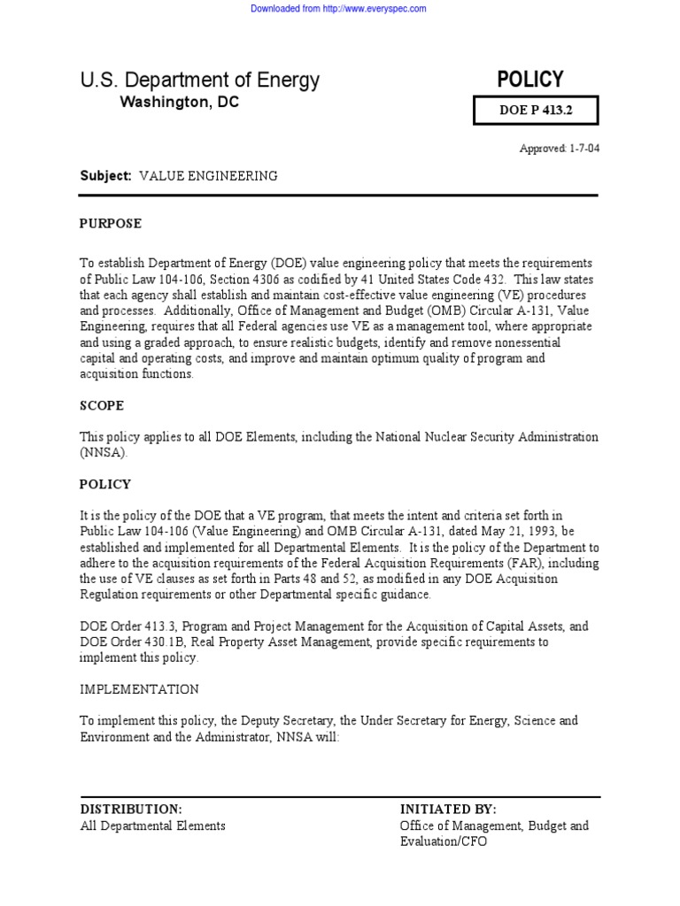 U.S. Department of Energy: Policy | Download Free PDF | United States ...