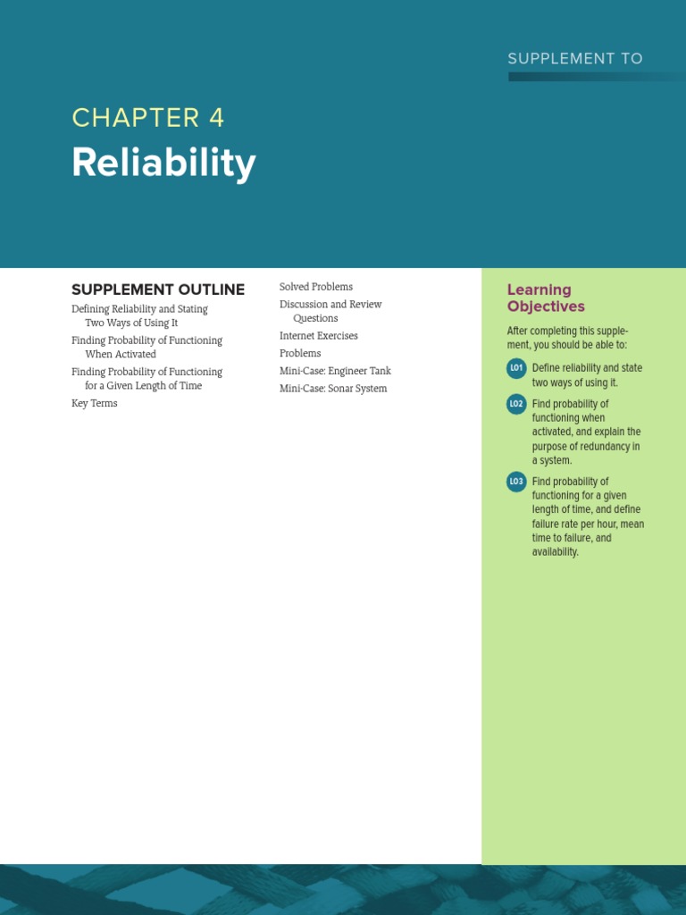 Reliability: Supplement Outline | PDF | Reliability Engineering | Teaching Mathematics