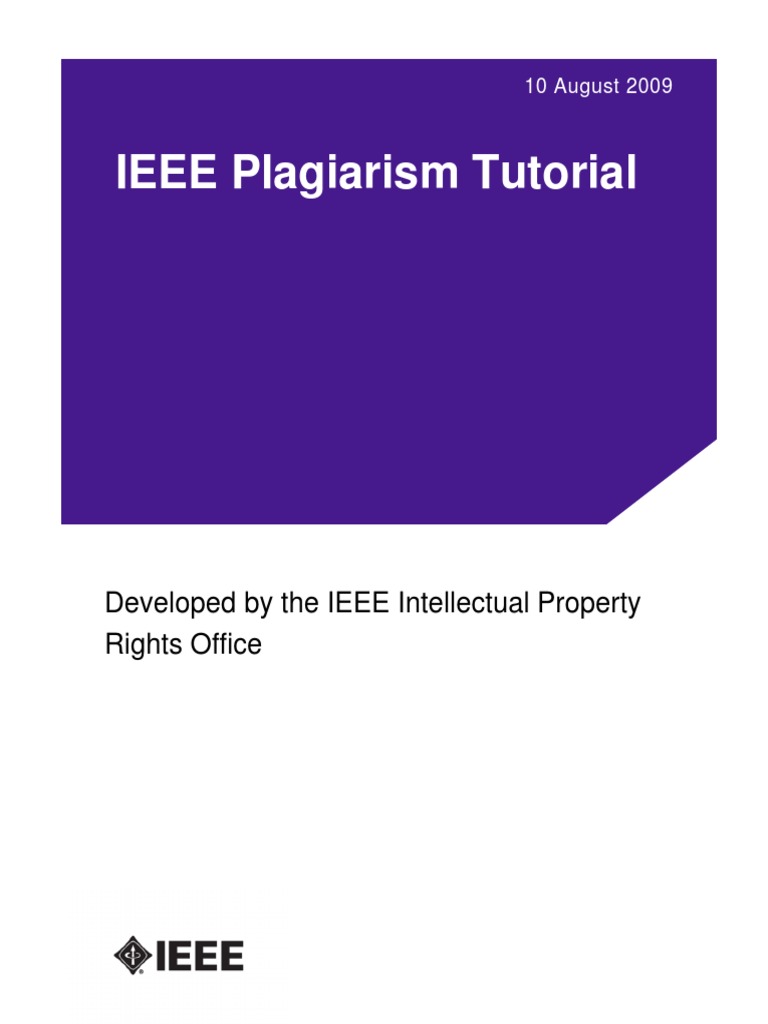 IPR Plagiarism Tutorial | PDF | Plagiarism | Intellectual Property