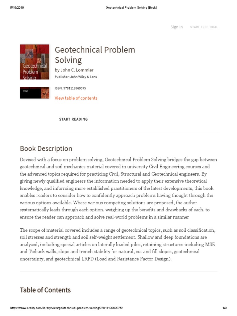 Geotechnical Problem Solving: Book Description | PDF | Geotechnical ...
