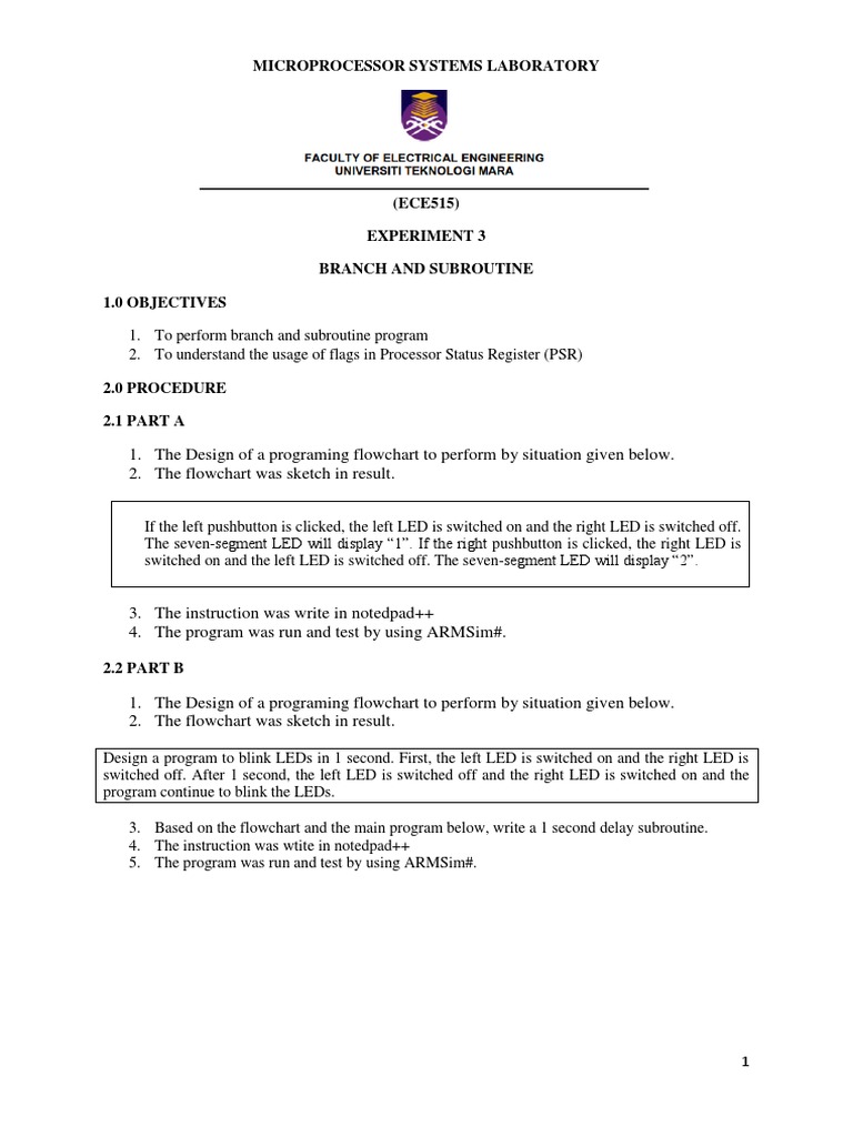 Lab 3 Mikro P Report | PDF | Subroutine | Input/Output