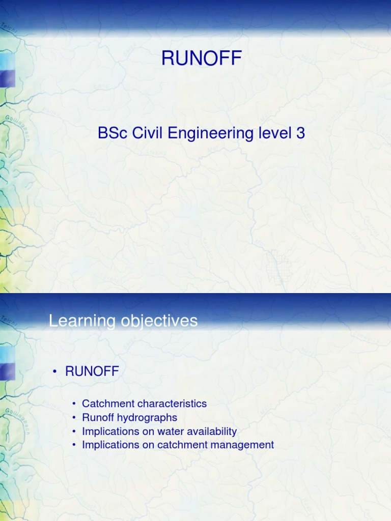 BSC HYDROLOGY, Runoff | PDF | Drainage Basin | Surface Runoff
