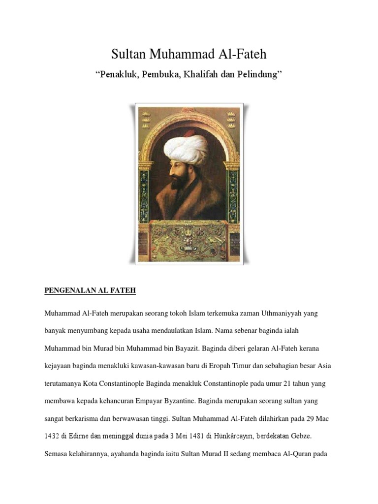 Sultan Muhammad Al FATIH | PDF | Sejarah