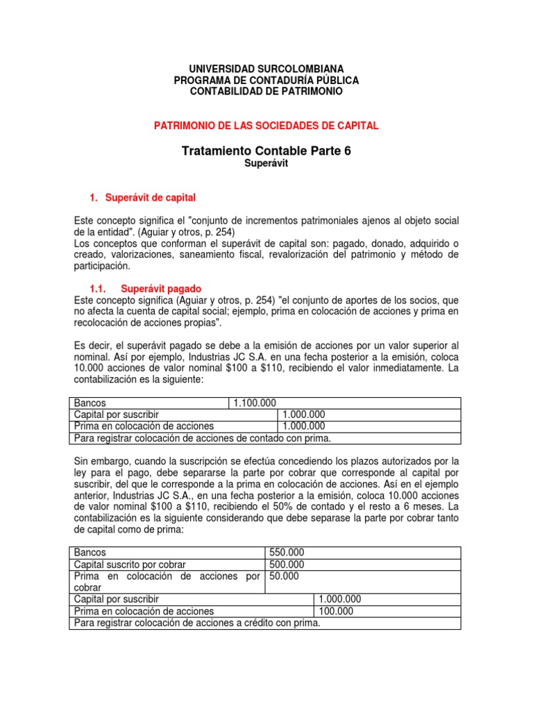 SUPERAVIT | PDF | Compartir (Finanzas) | Contabilidad