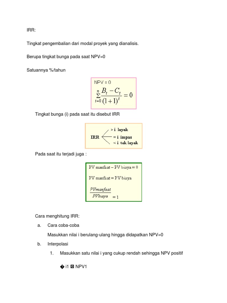 Contoh Soal IRR | PDF