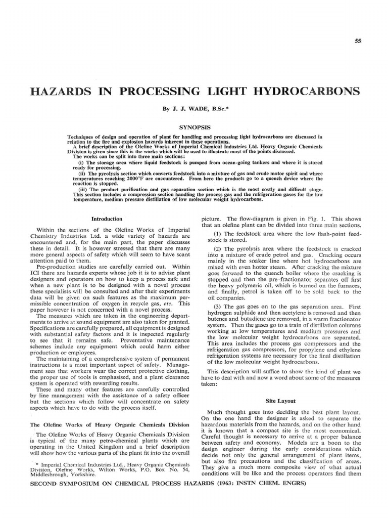 Hazards in Processing Light Hydrocarbons | PDF | Cracking (Chemistry ...