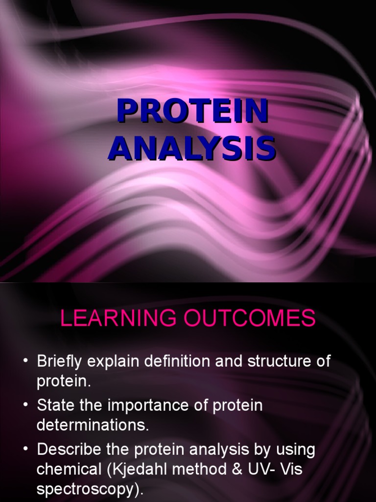 Comprehensive Analysis of Protein Determination Methods Using the ...