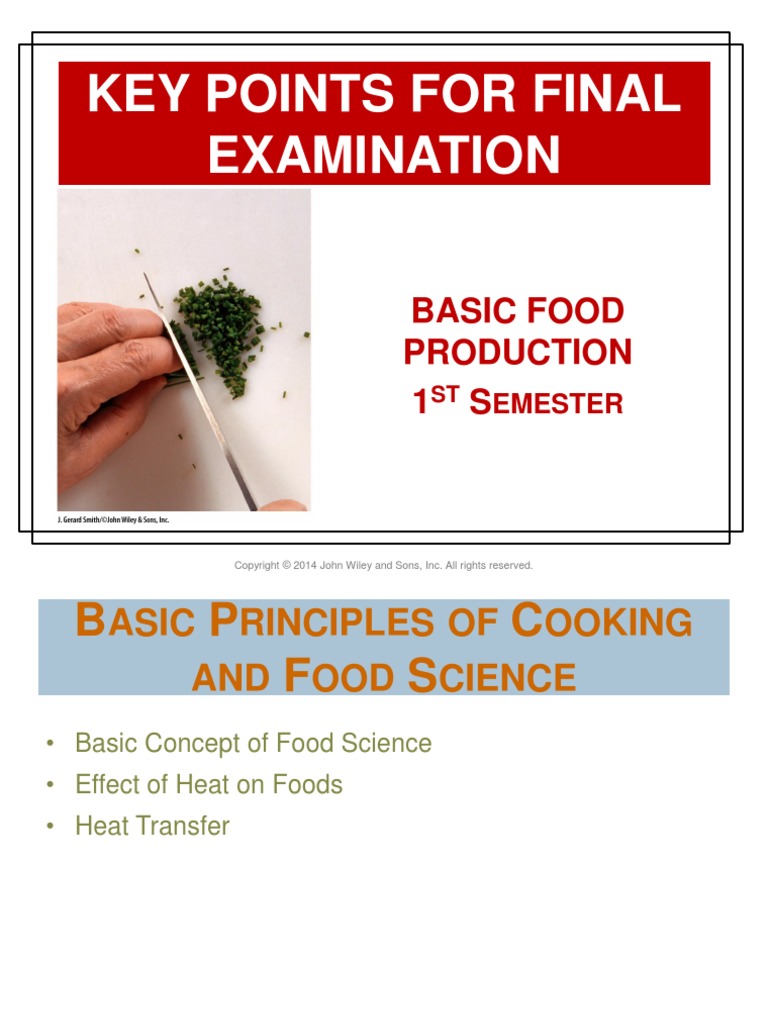 Basic Food Production - Key Points For Final Examination | PDF ...