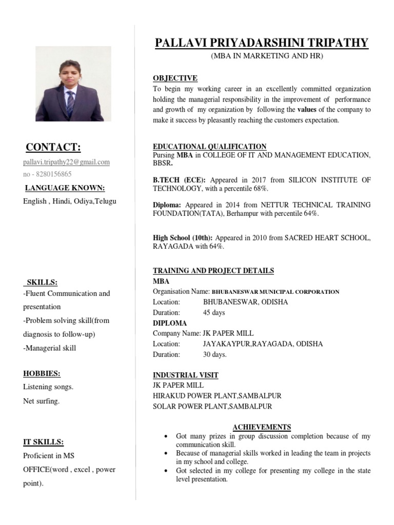Pallavi Priyadarshini Tripathy-Resume | PDF | Business