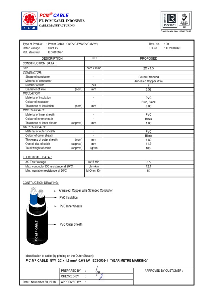 Katalog Kabel PT PCM | PDF | Electrical Conductor | Insulator (Electricity)