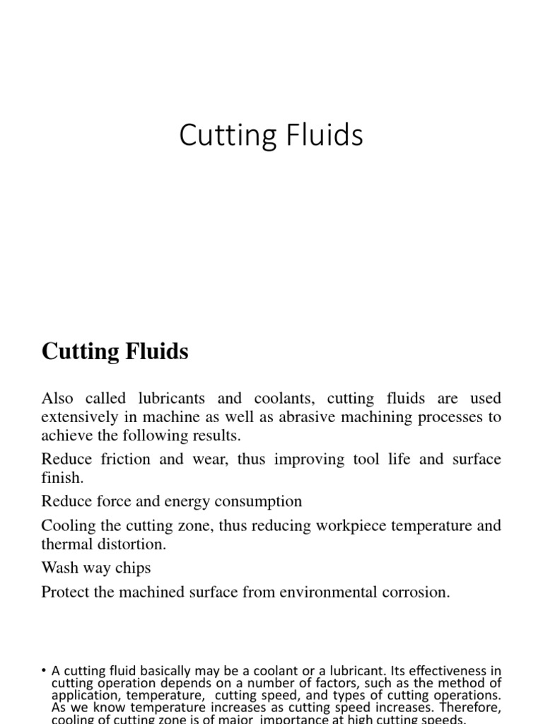 Types and Functions of Cutting Fluids | PDF | Coolant | Machining