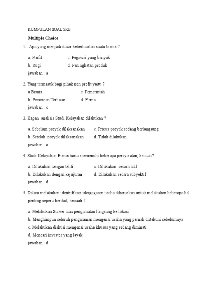 Kumpulan Soal SKB | PDF