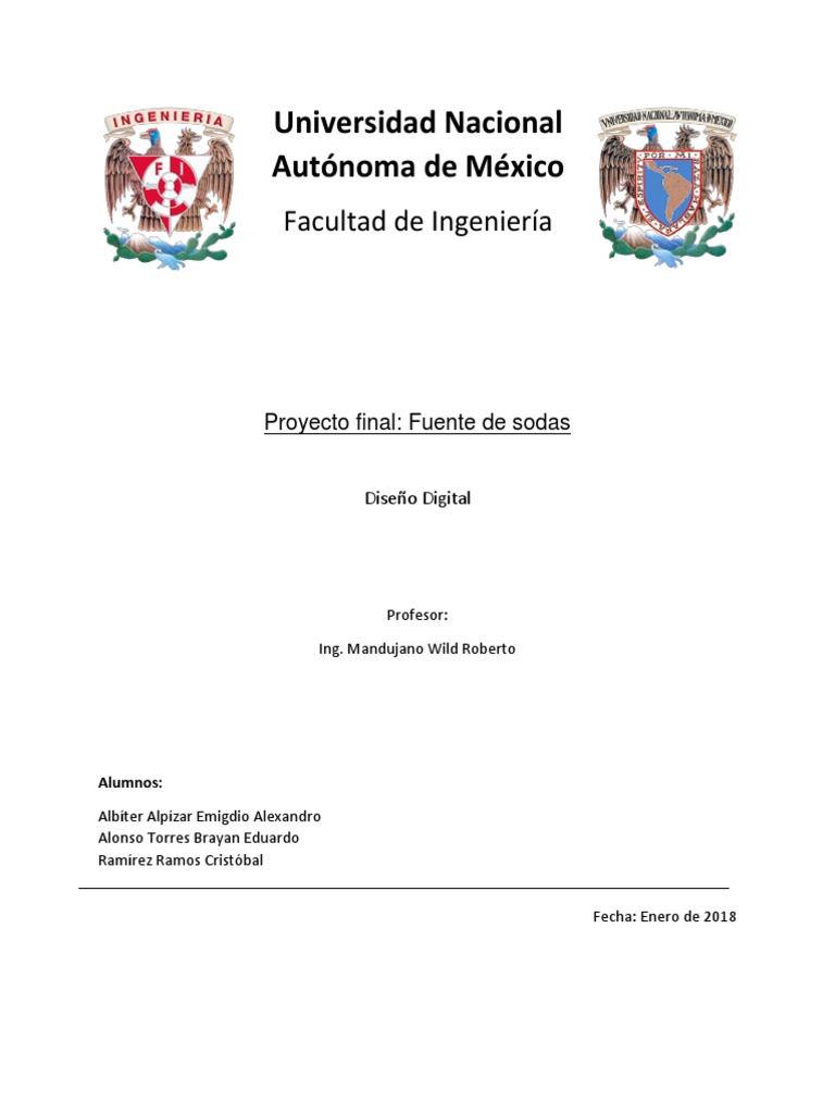 Proyecto Final Diseño Digital UNAM | PDF | Memoria de sólo lectura ...