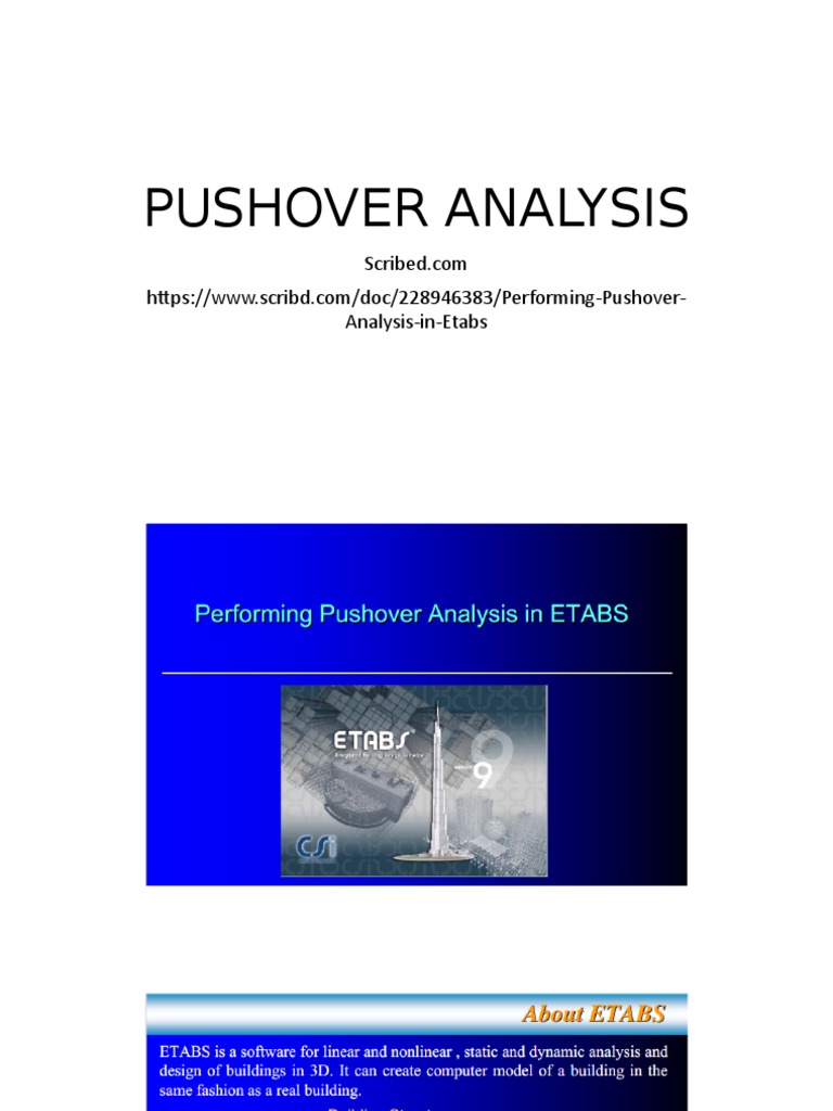 Pushover Analysis in ETABS Guide | PDF | Computers