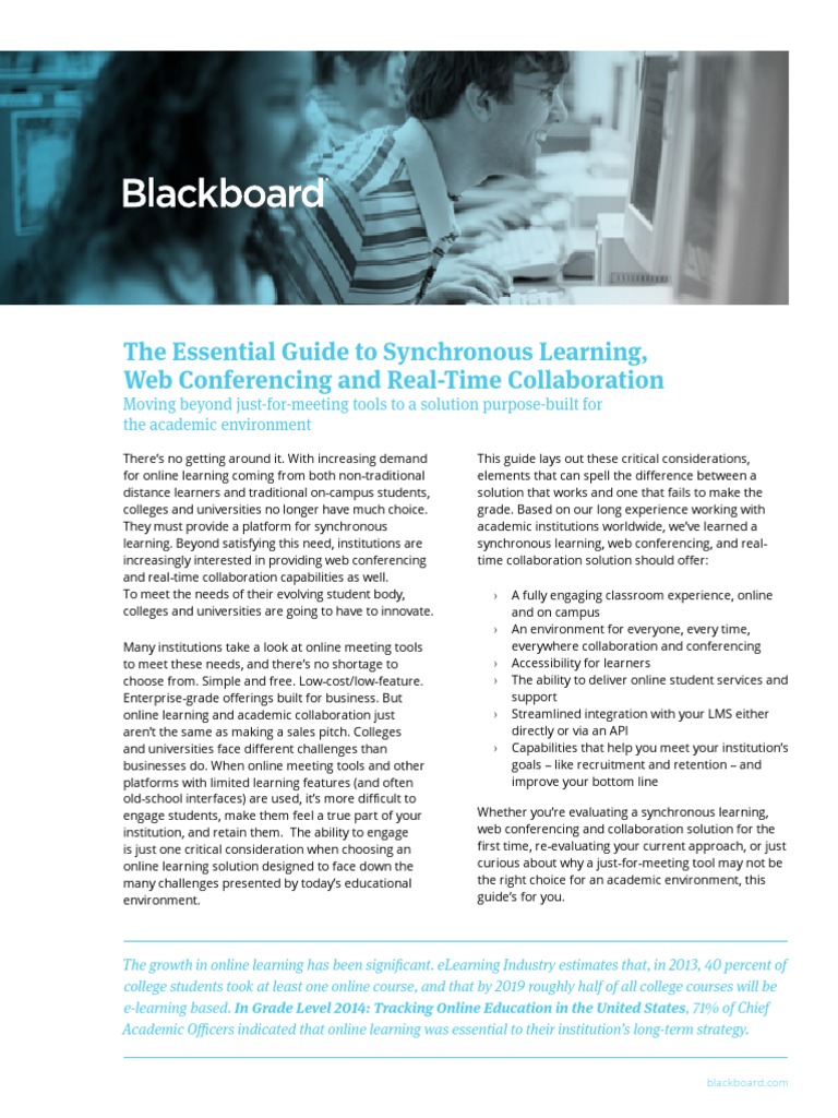 The Essential Guide To Synchronous Learning, Web Conferencing and Real ...
