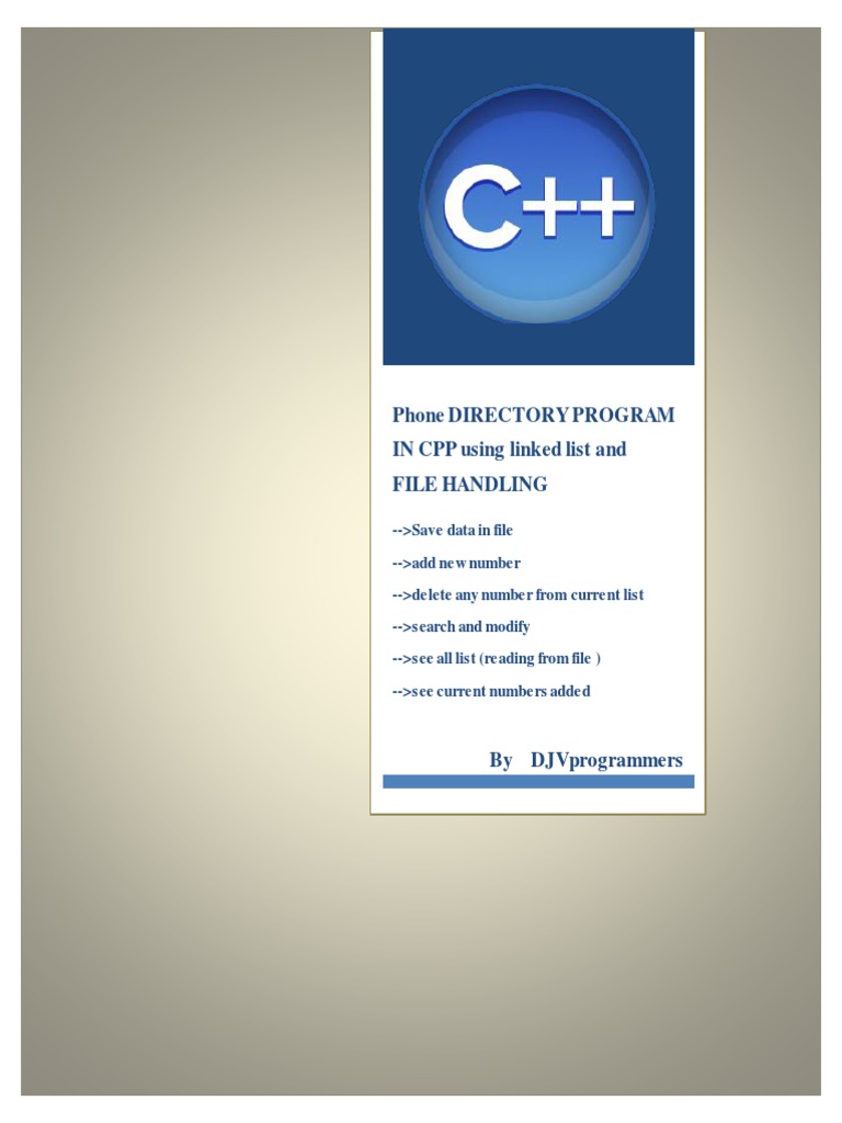 Phone Directory Program In C Using Linked List Pdf Information Technology Management 