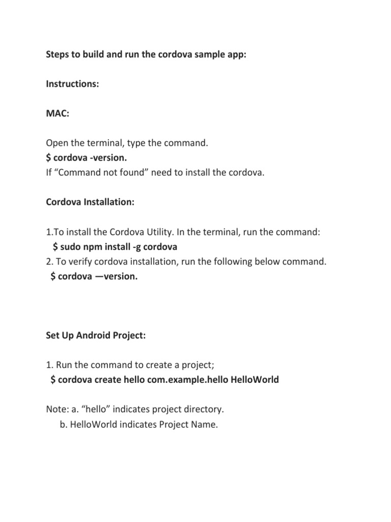 Reference Cordova | PDF | Android (Operating System) | Mobile App