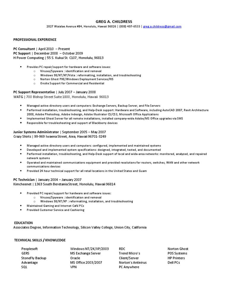 GC Resume 10 | PDF | Personal Computers | Microsoft Windows