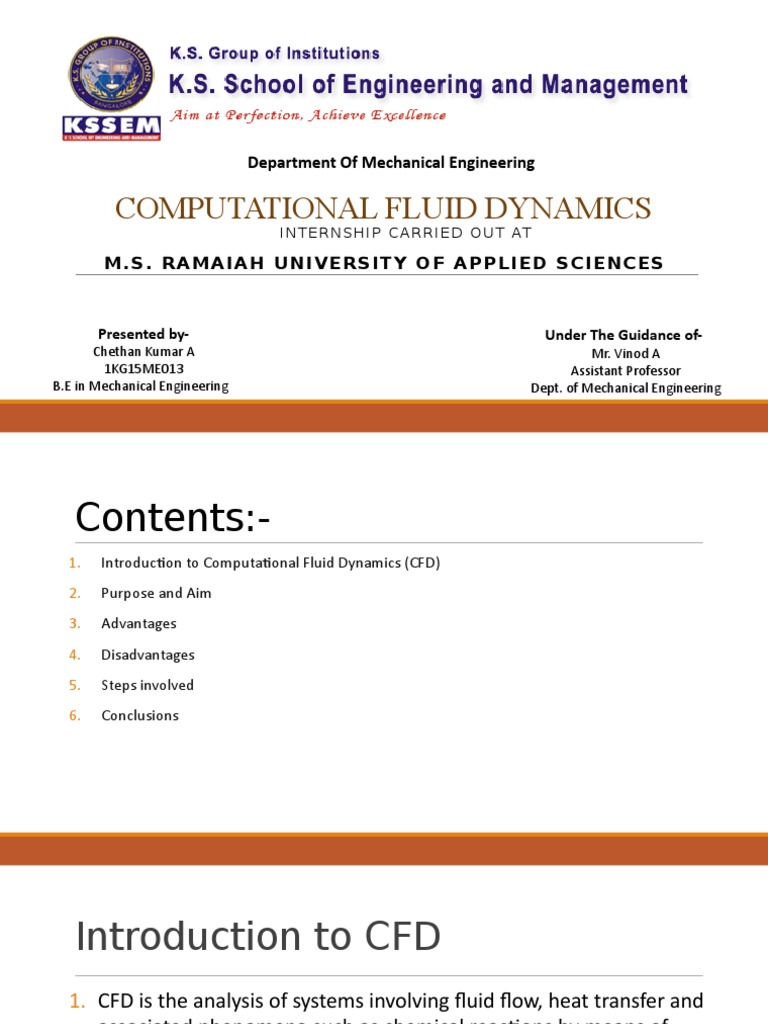 Computational Fluid Dynamics: Department of Mechanical Engineering ...