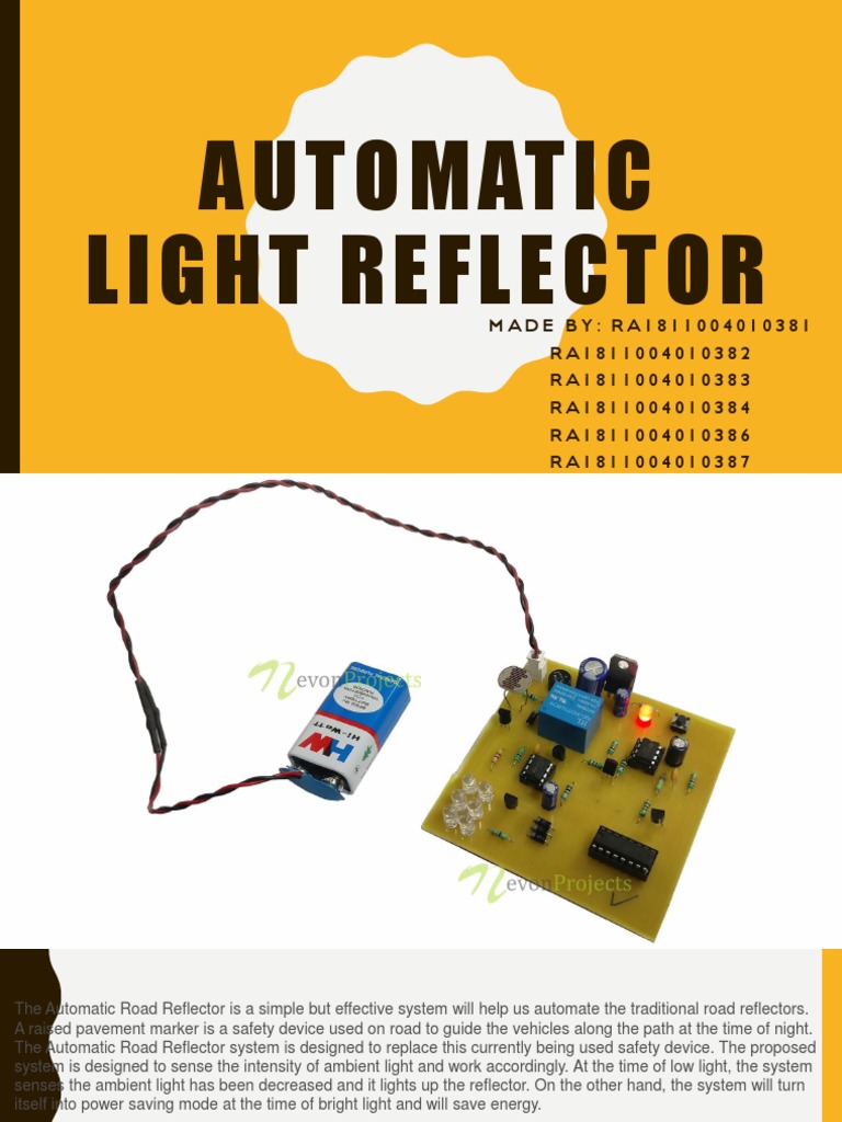 Automatic Road Reflector System Senses Light, Saves Energy | PDF ...