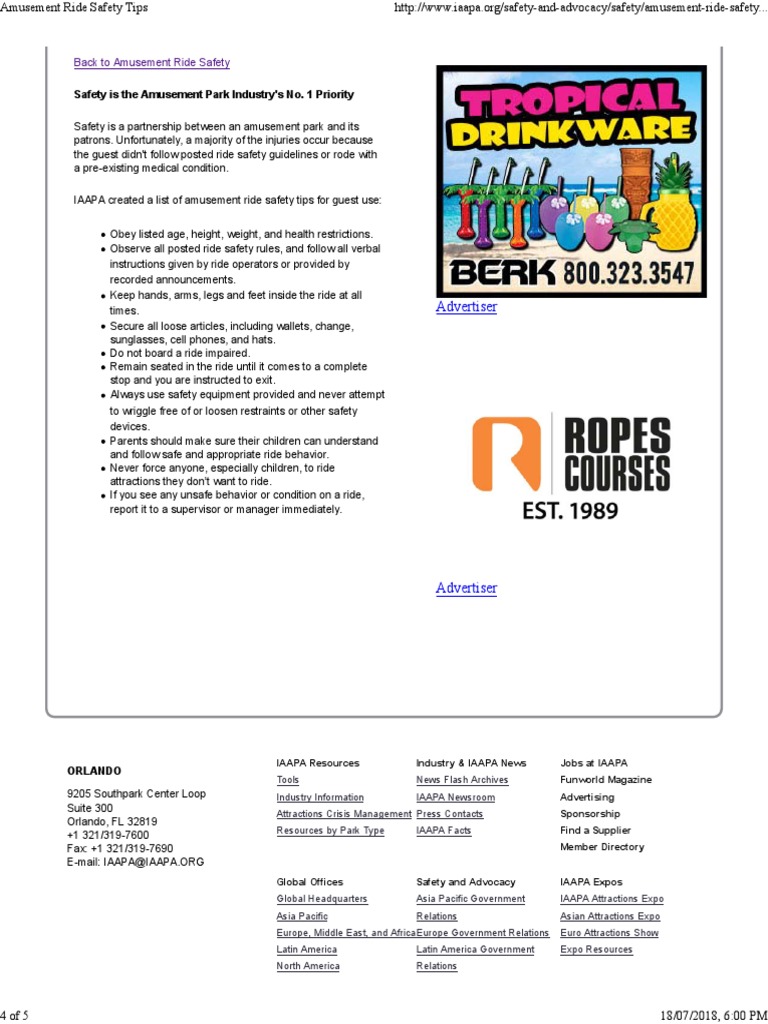 Amusement Ride Safety | PDF | Business