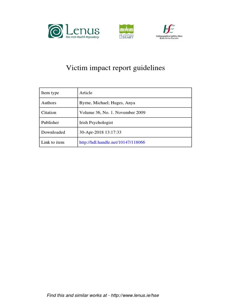 Victim Impact | PDF | Psychological Trauma | Posttraumatic Stress Disorder