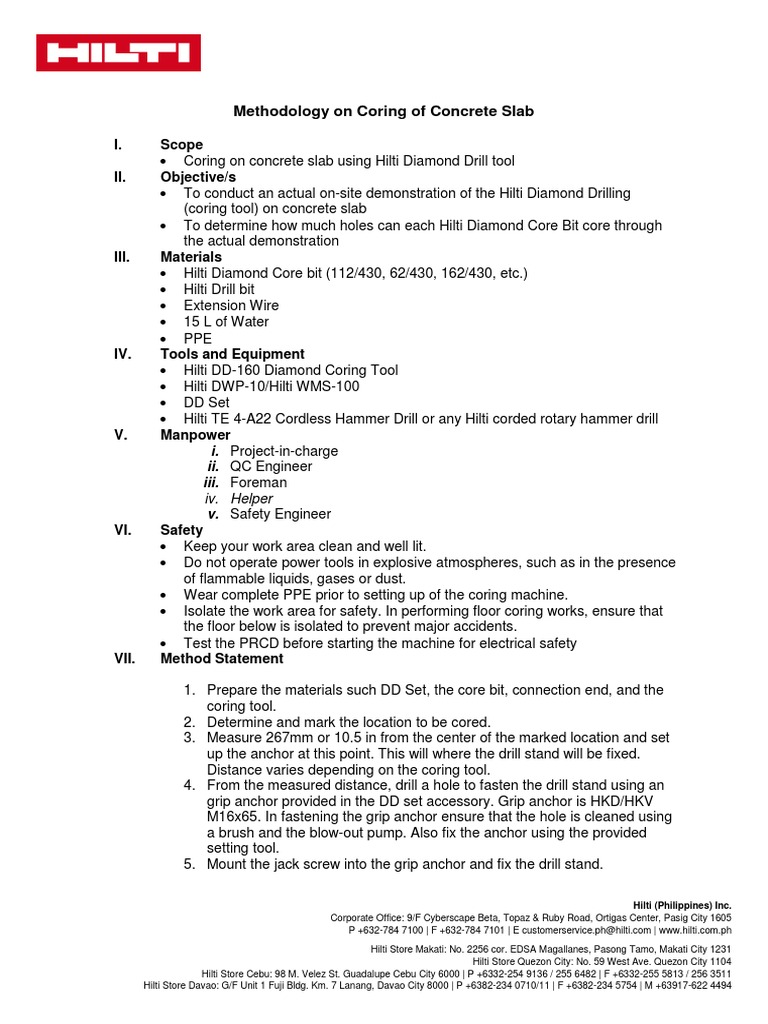 Coring Methodology | PDF | Drill | Manufactured Goods