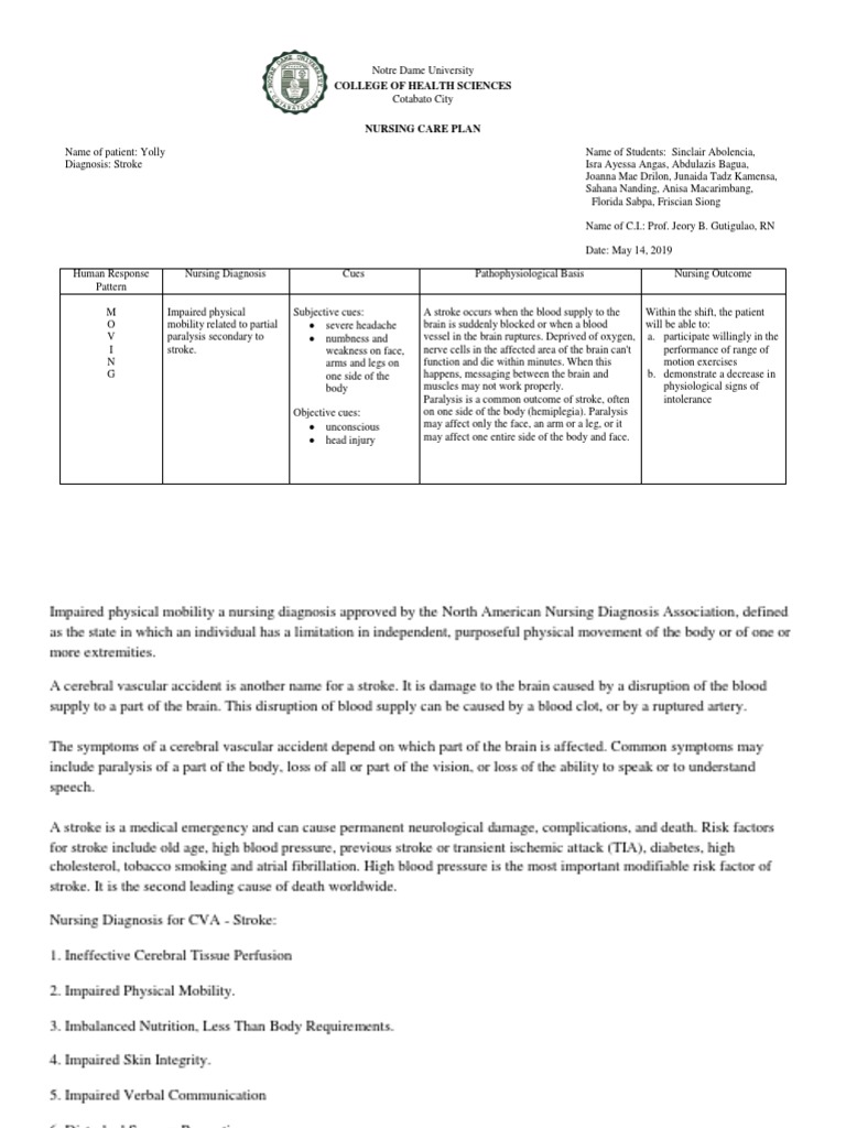 NCP | PDF | Stroke | Physiology