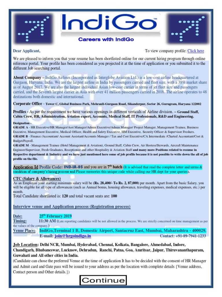 INDIGO - Call Letter | PDF | Flight Attendant | Airlines